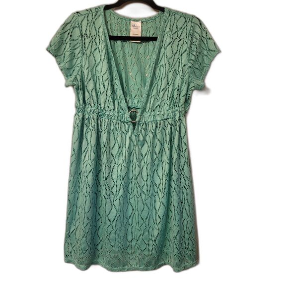 Catalina | Swim | Catalina Teal Cream Mesh Swim Wear Cover Up Women ...
